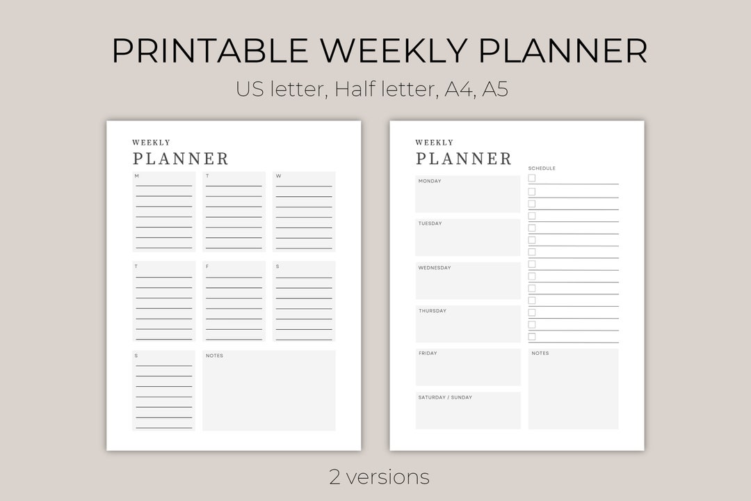 Small Business Weekly Planner Printable, Weekly Planning Schedule for ...