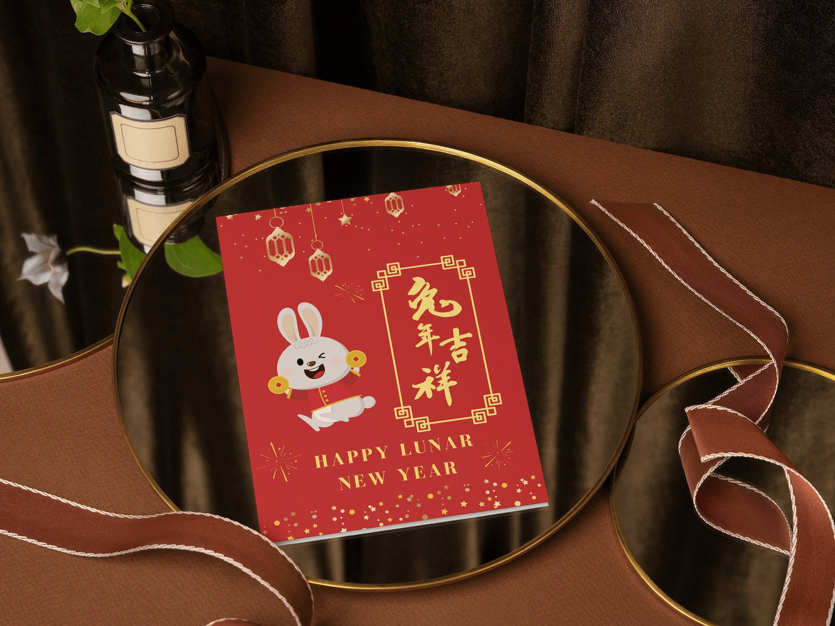 Lunar New Year 2023 Card, Year of the Rabbit, Happy Chinese New Year ...