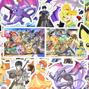 50 Super Smash Video Game Anime Cartoon Vinyl Stickers Pack Waterproof ...