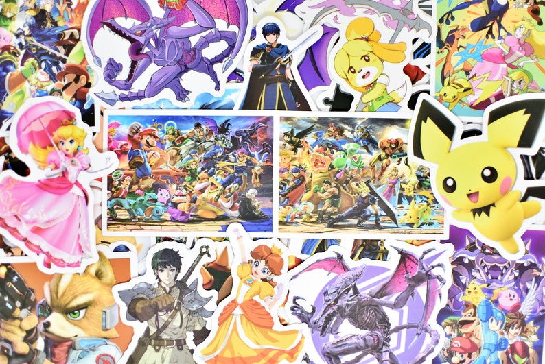50 Super Smash Video Game Anime Cartoon Vinyl Stickers Pack - Etsy