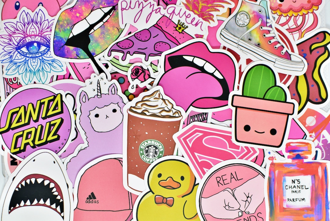 50 Cute Teen Girl Vinyl Stickers Pack Waterproof for Hydro Flask ...