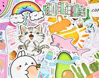 50 Cute Teen Girl Vinyl Stickers Pack Waterproof for Hydro Flask ...