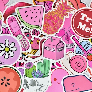 50 Cute Teen Girl Vinyl Stickers Pack Waterproof for Hydro Flask ...