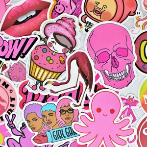 50 Cute Teen Girl Vinyl Stickers Pack Waterproof for Hydro Flask ...