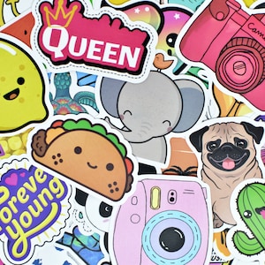 50 Cute Teen Girl Vinyl Stickers Pack Waterproof for Hydro Flask ...