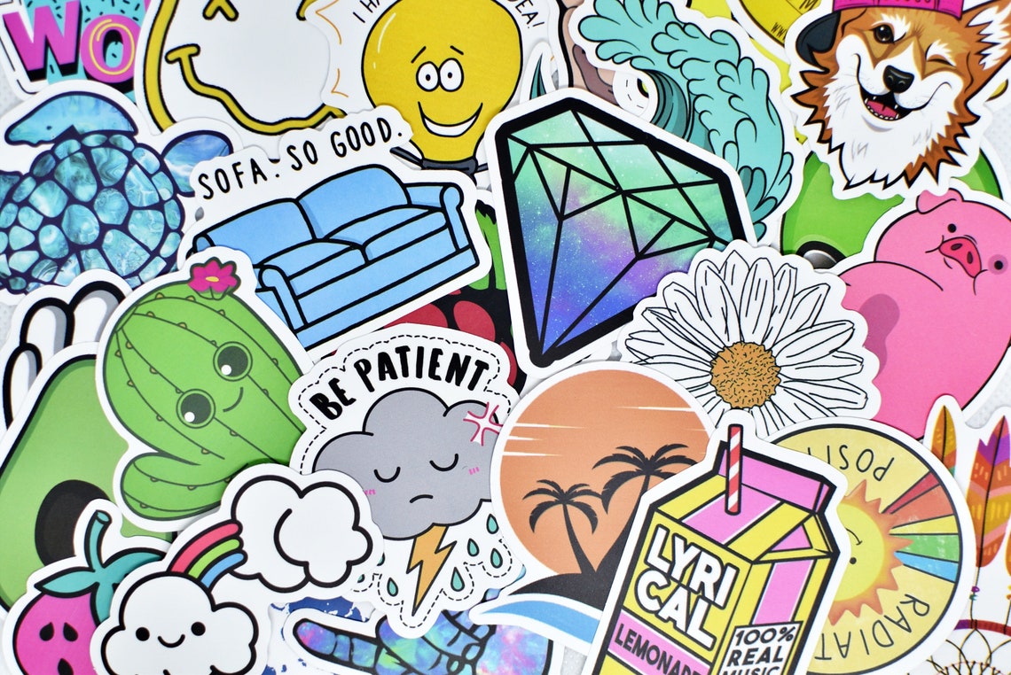 50 Cute Teen Girl Vinyl Stickers Pack Waterproof for Hydro - Etsy