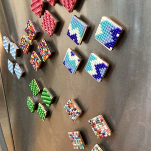 Handmade Wood Beaded Refrigerator Magnets Set of 4 - Etsy