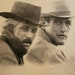 Rare Hollywood Western Film Portrait Art Robert Redford, Paul Newman ...
