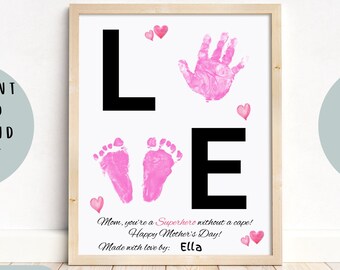 Mother's Day Printable, Handprint Art Craft, Baby Toddlers Kids ...
