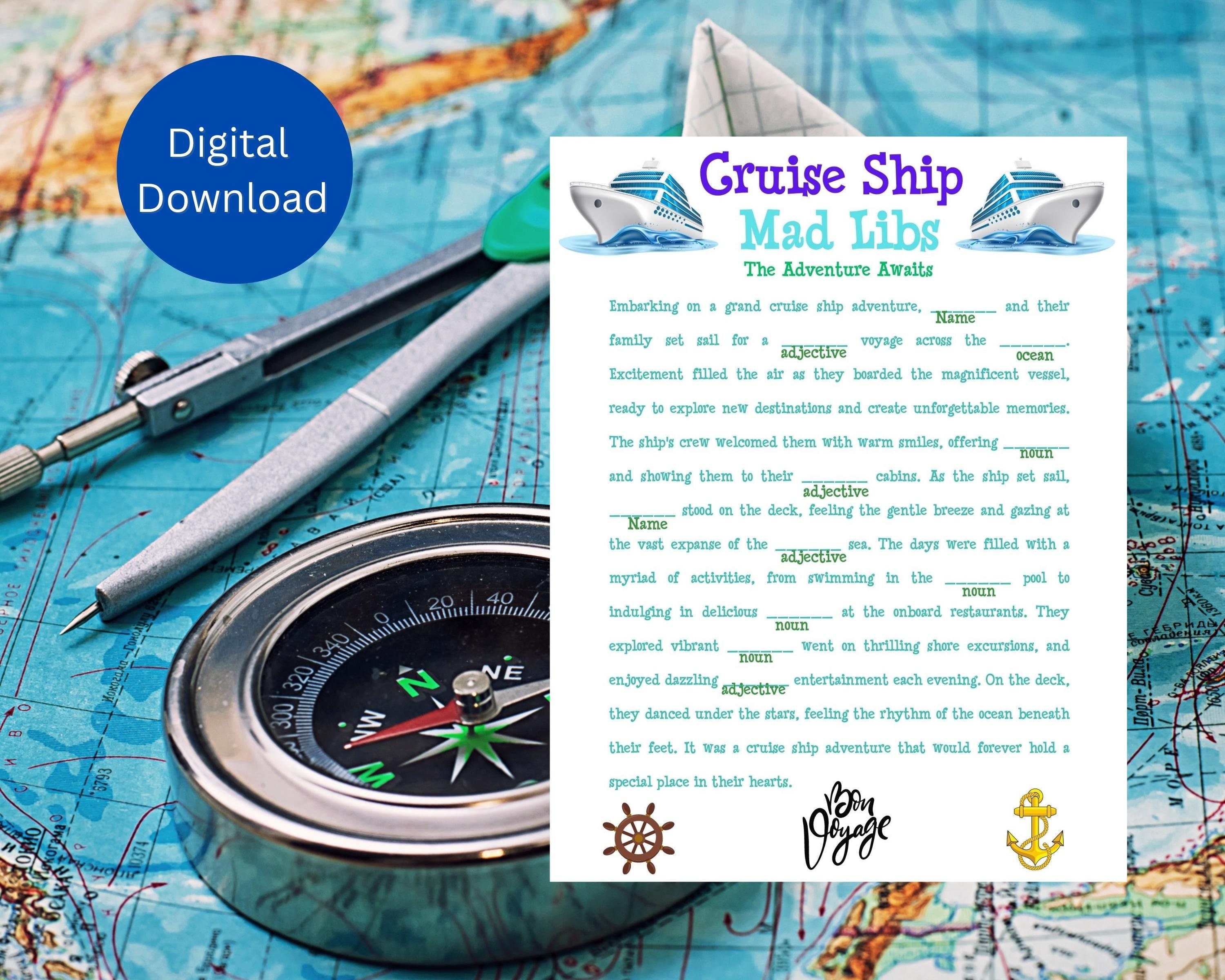 Cruise Trip Mad Libs Printable, Summer Party Games, Printable Download ...