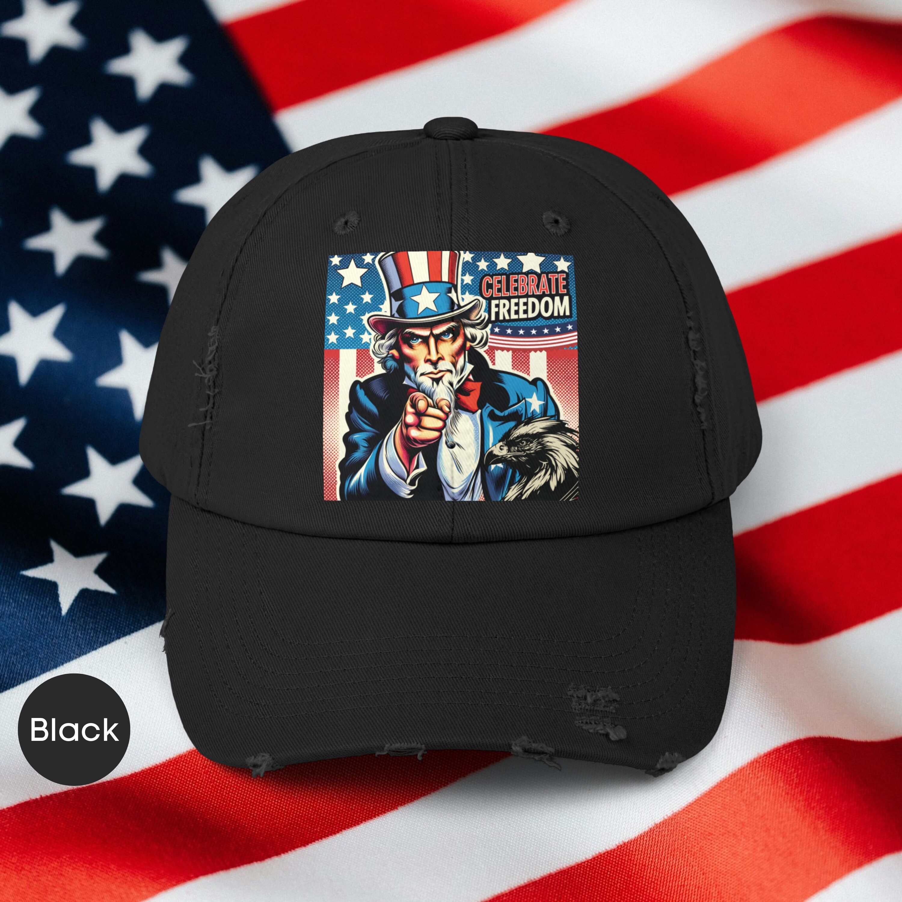 Uncle Sam Distressed Cap, USA Patriotic Hat, USA Baseball Cap, July 4th ...