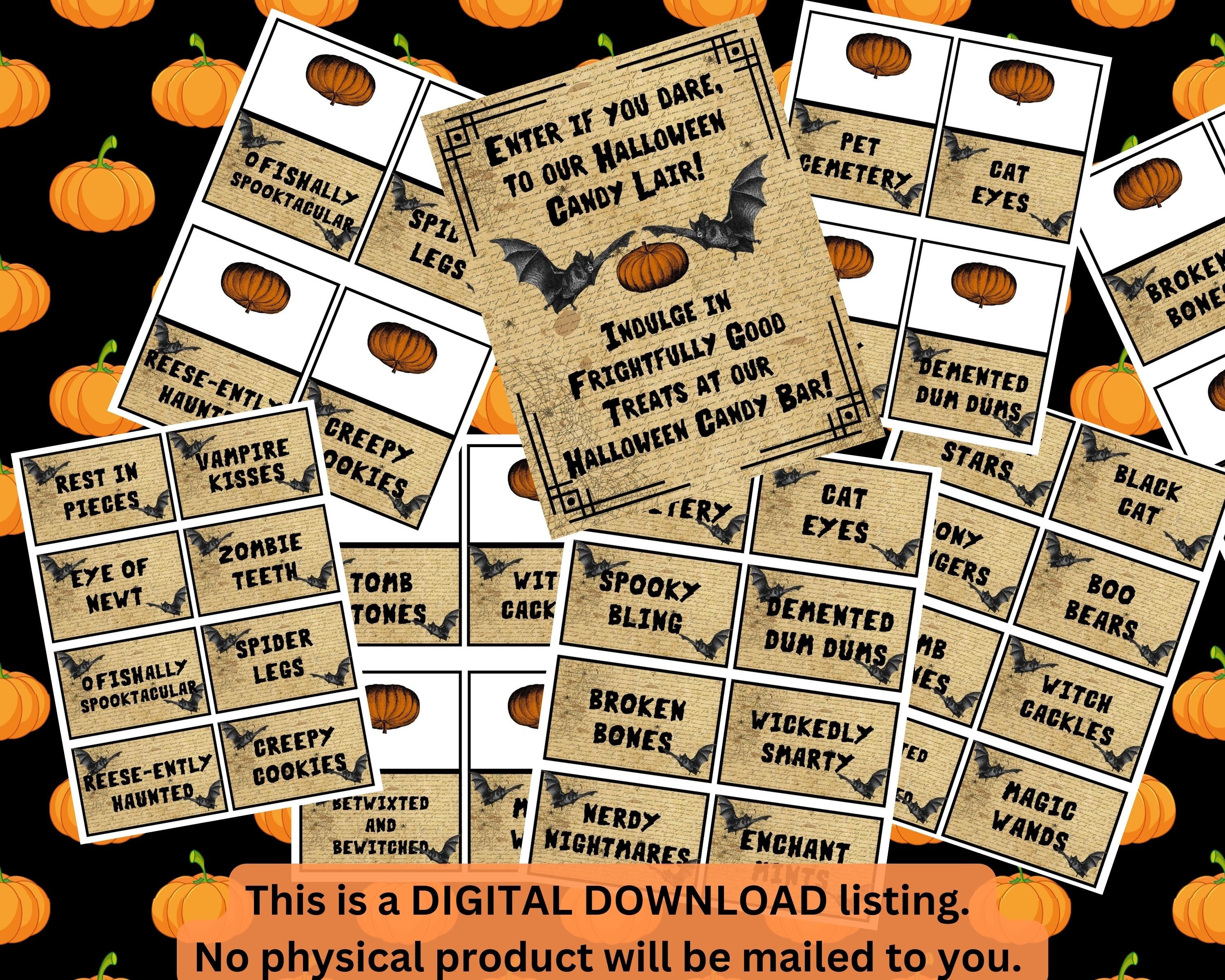 Halloween Candy Buffet Sign and Labels Printable, Halloween Candy Bar ...