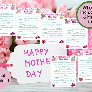 Mothers Day Mad Libs Printable, Mother's Day Party Games, Printable ...