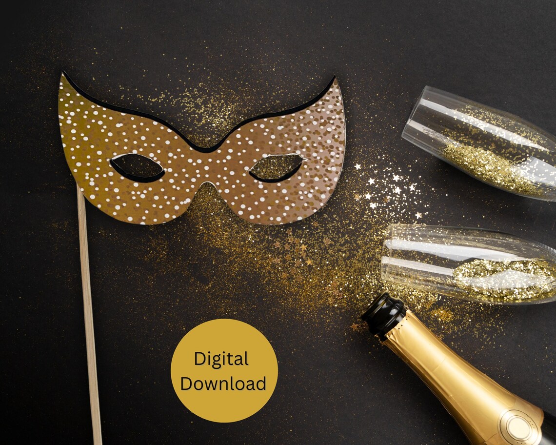New Years Eve Party Photo Booth Props Printable Download - Instant ...