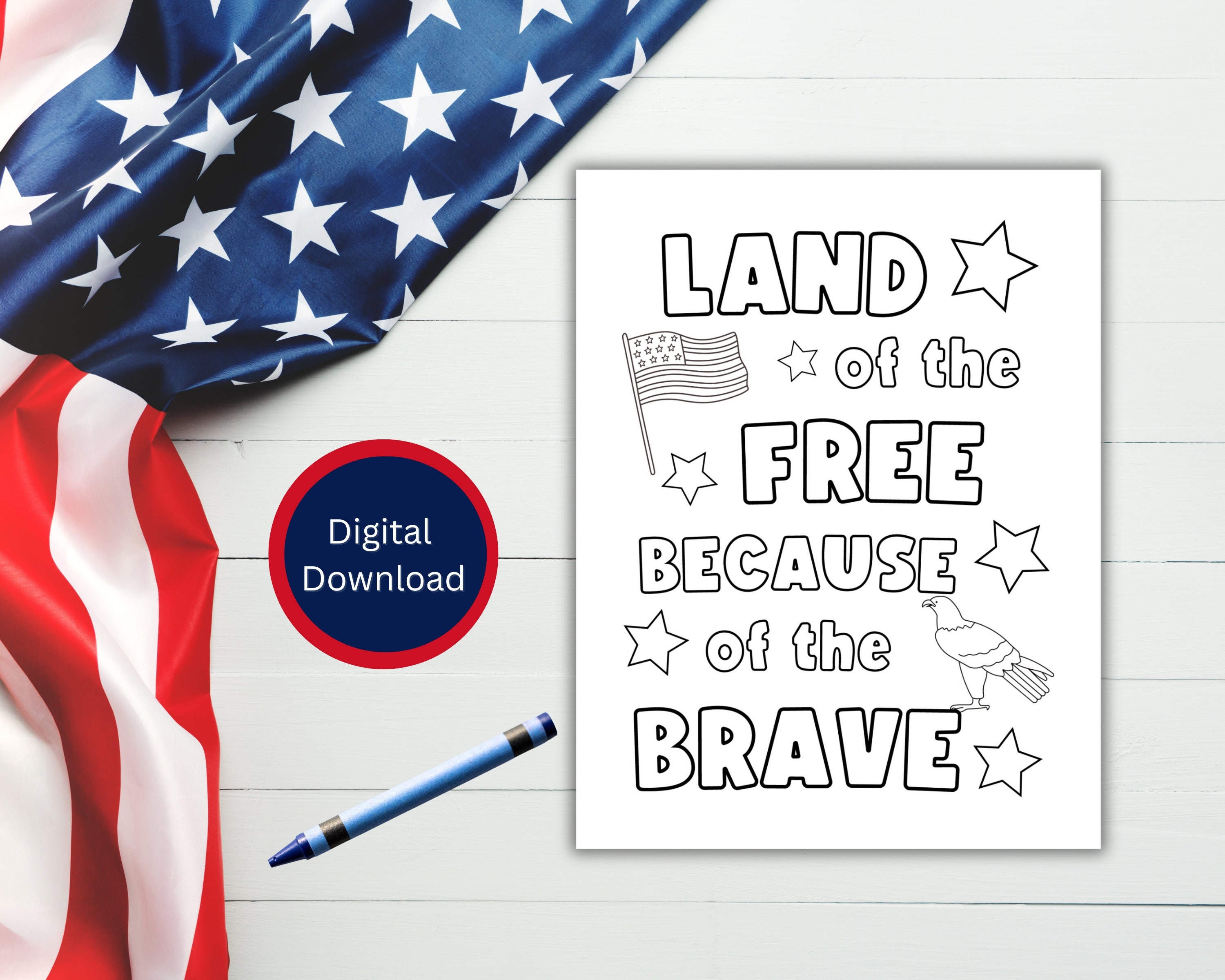 Memorial Day Coloring Pages Printable Download set of 18 Patriotic Kids ...