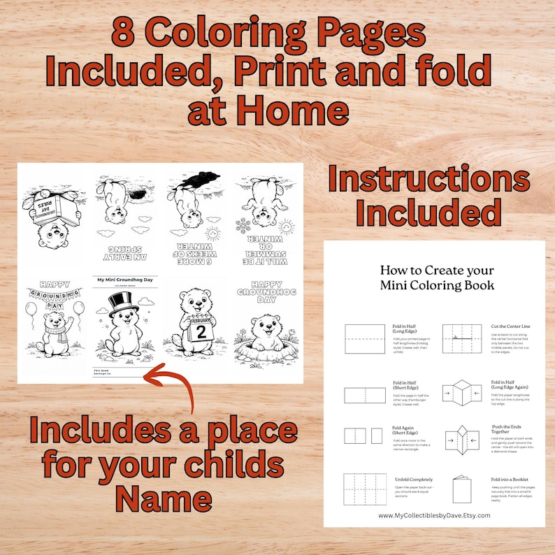 Mini Groundhog Day Coloring Book, Printable Groundhog Day Coloring ...