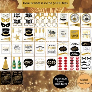 New Years Eve Party Photo Booth Props Printable Download - Instant ...