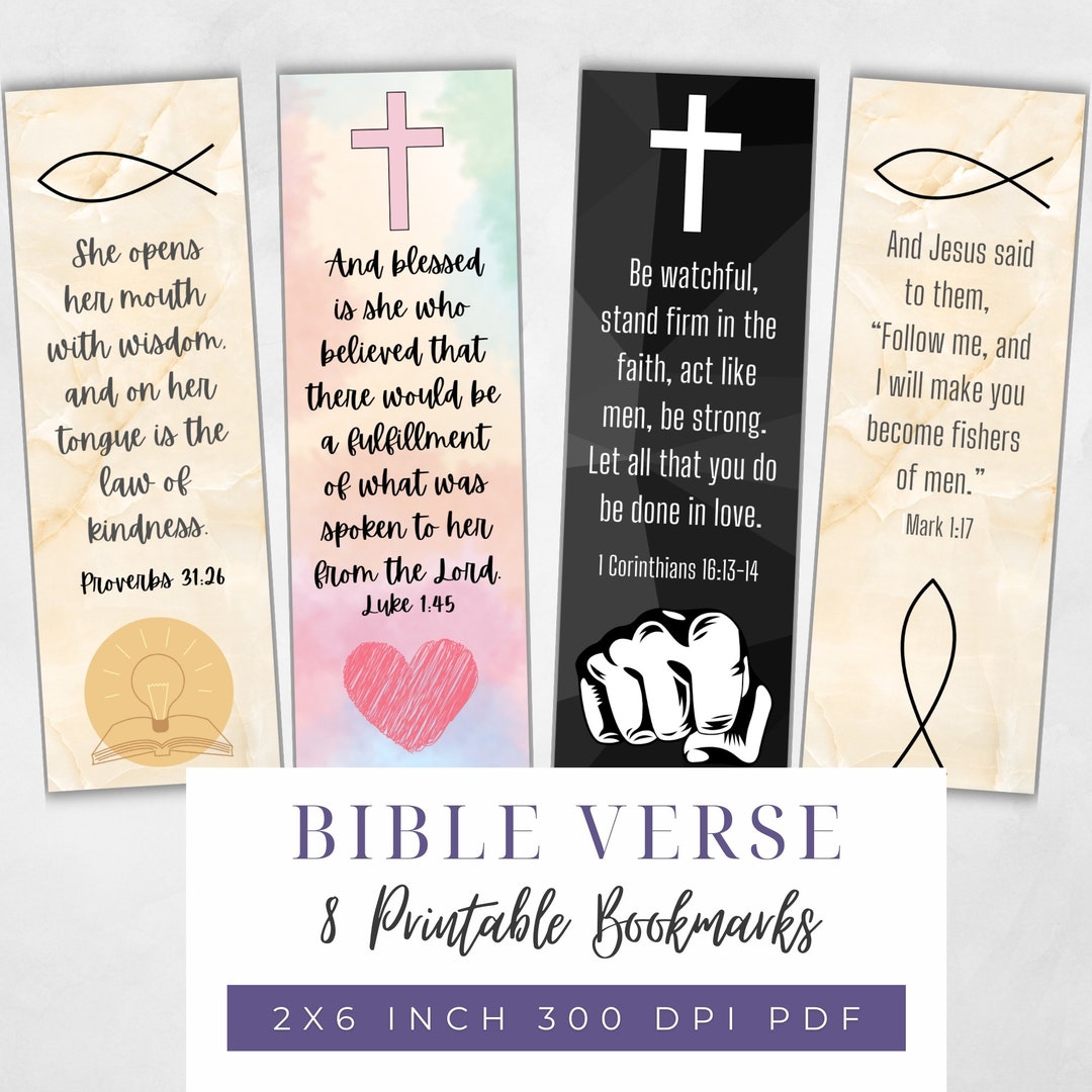 8 Printable Bible Verse Bookmarks - Etsy