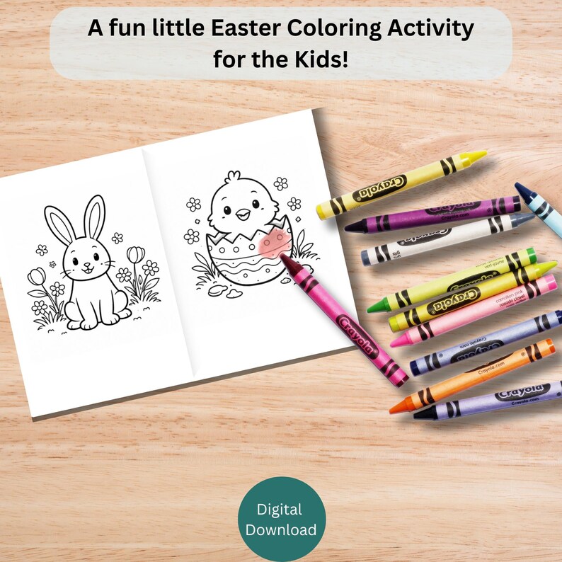 Mini Easter Coloring Book, Printable Easter Coloring Activity for Kids ...