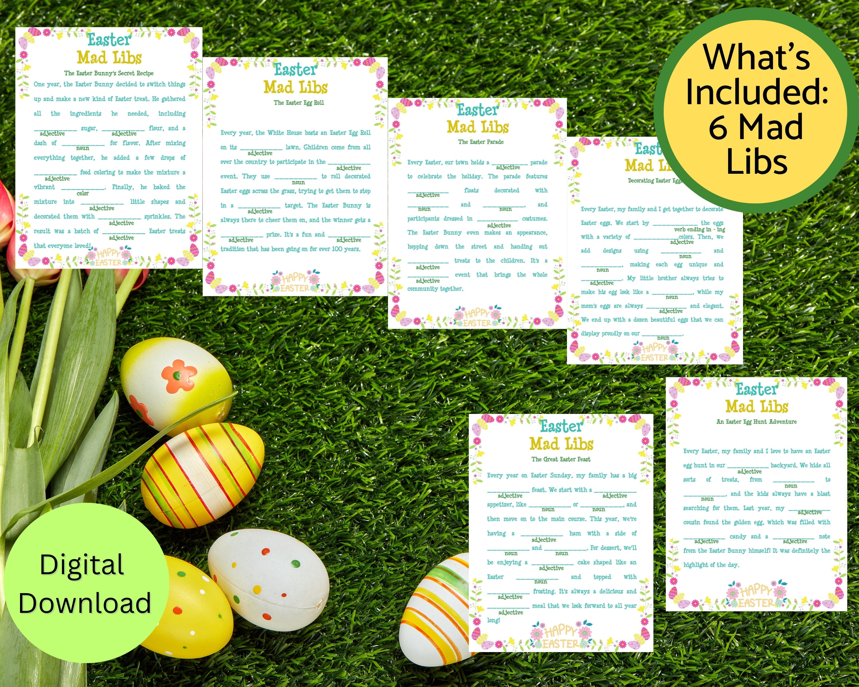 Easter Mad Libs Printable, Easter Party Games, Printable Download Game ...