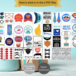 Fathers Day Photo Booth Props Printable Download, DIY Props, Father's ...