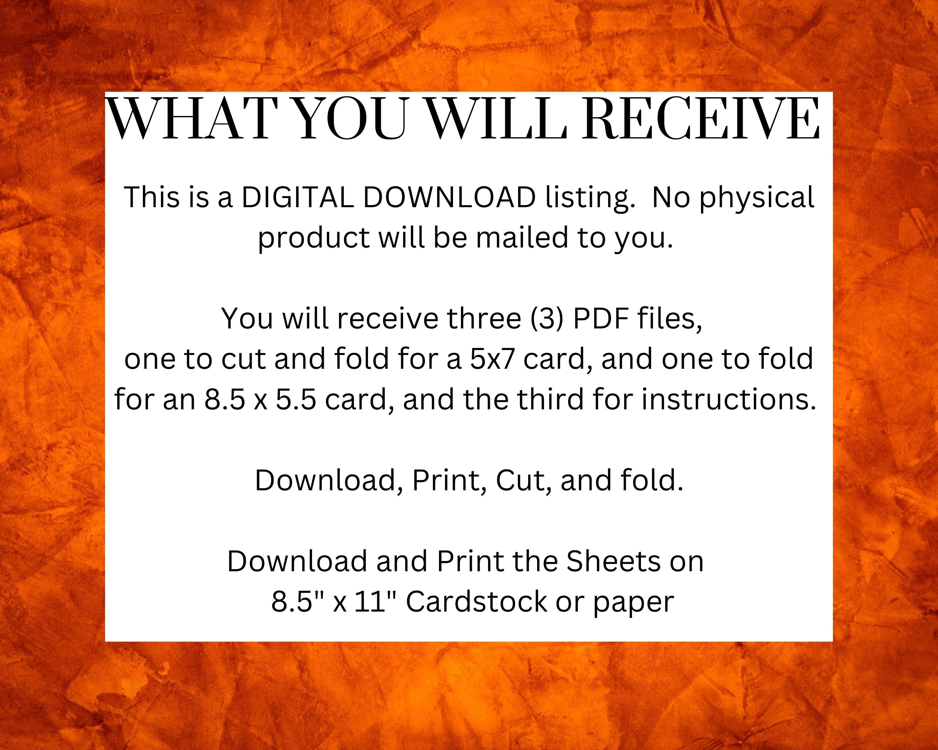 Halloween Card Printable Instant Download 5x7 and 8.5x5.5 - Etsy