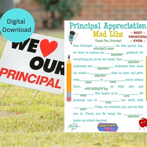 Principal Appreciation Mad Libs Printable, Party Games, Printable ...