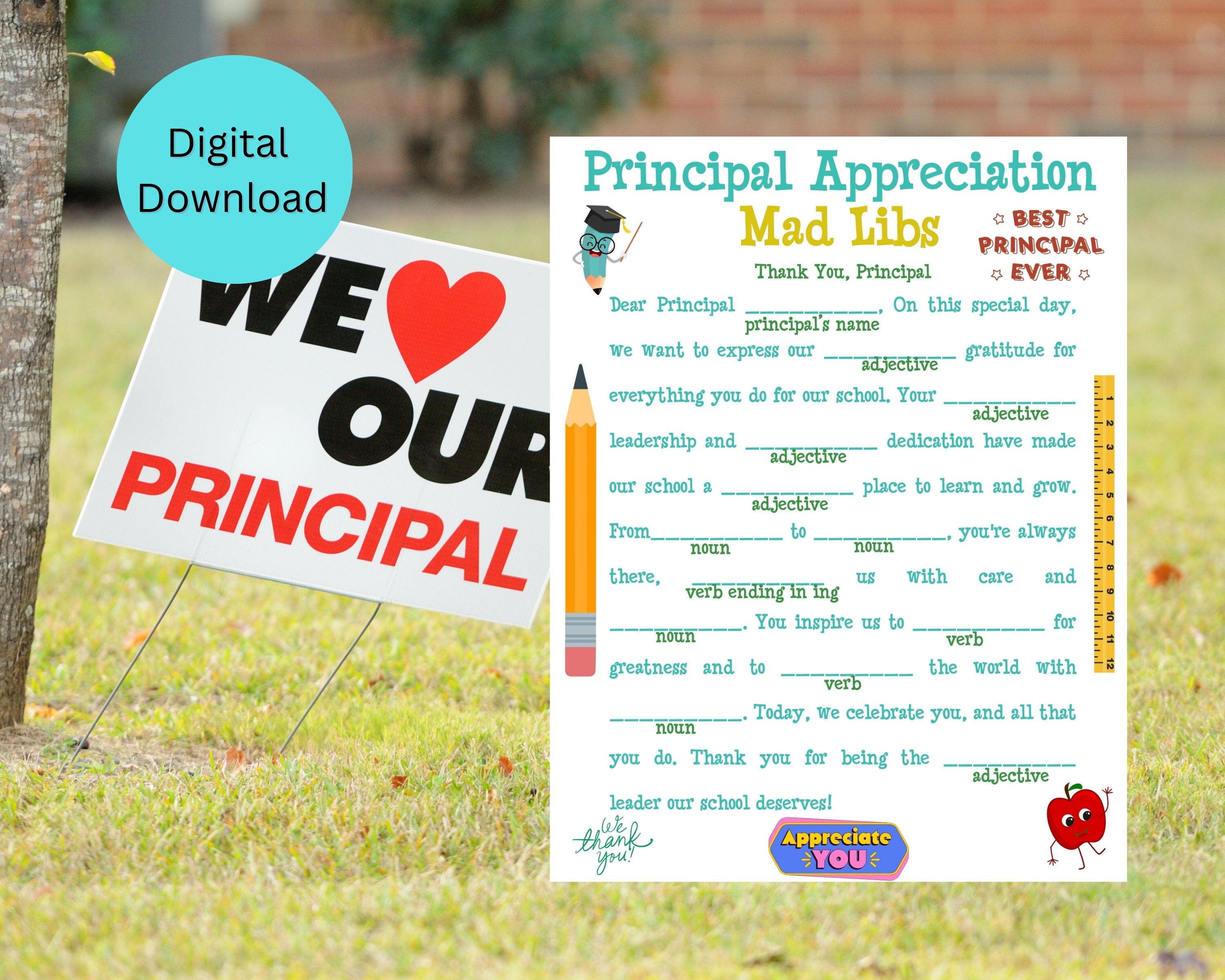 Principal Appreciation Mad Libs Printable, Party Games, Printable ...