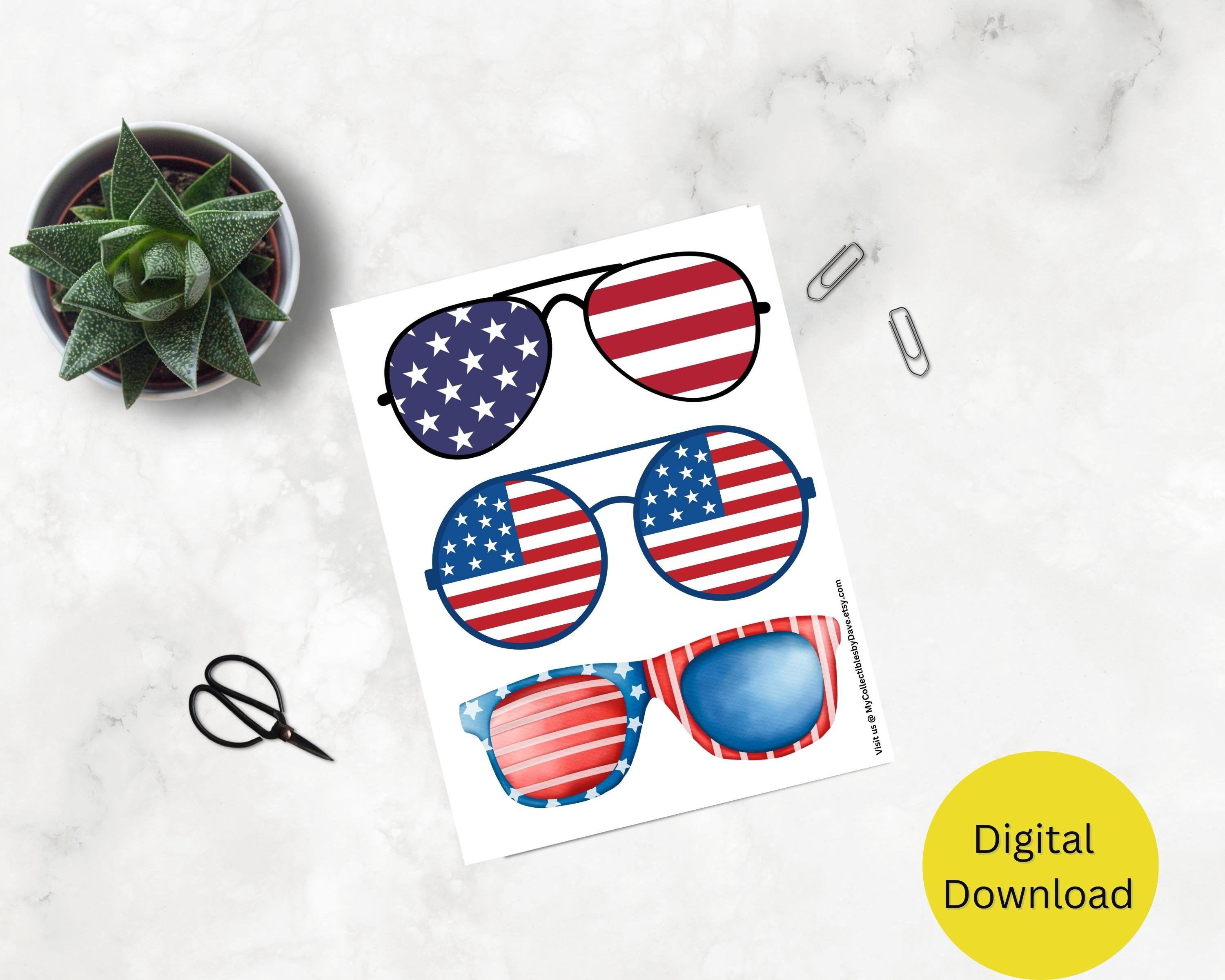 4th of July Photo Booth Props Printable Download DIY Props - Etsy