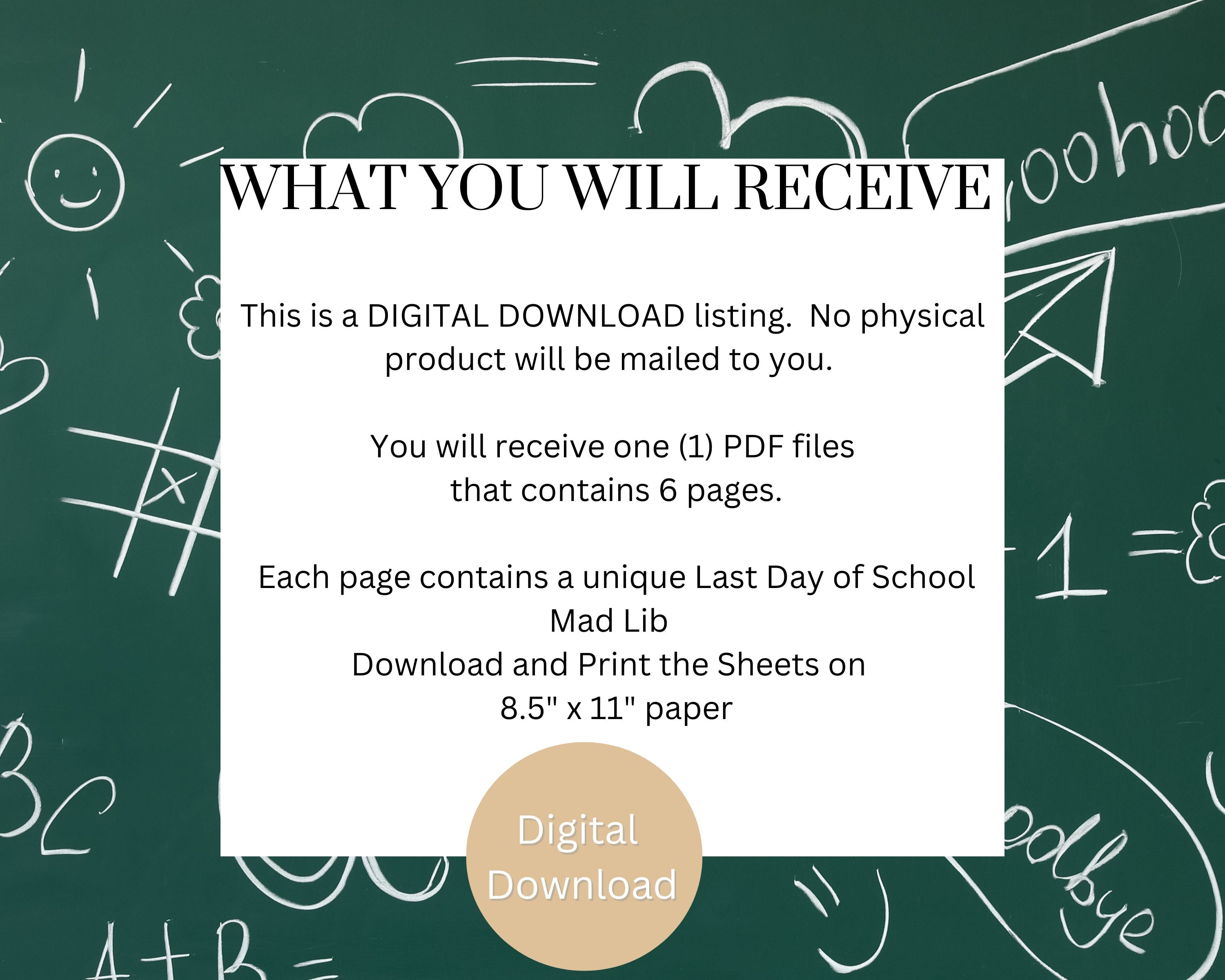 Last Day of School Mad Libs Printable, Last Day of School Party Games ...