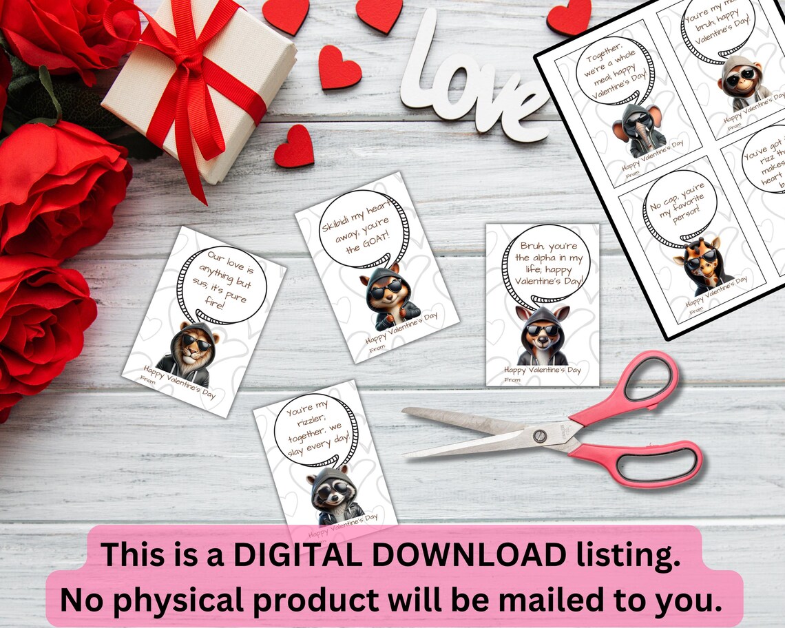 Teen Slang Valentine Cards, Gen Alpha Slang, Funny Kids Valentine ...