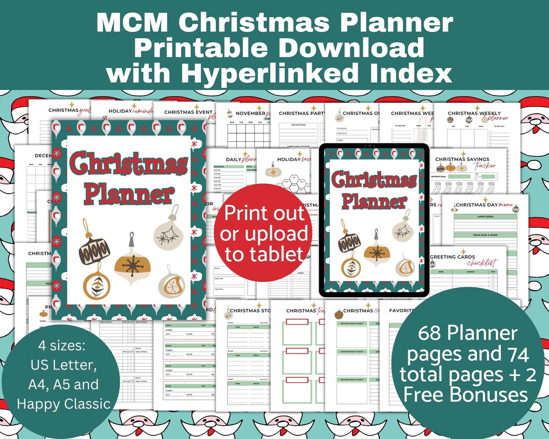 Christmas Planner Printable, Digital Christmas Planner, Gift Budget ...