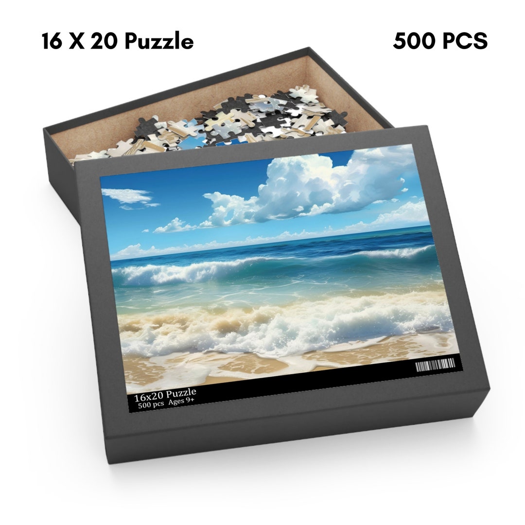 Ocean Waves on the Beach Puzzle, 120, 252, 500 Pieces Jigsaw Puzzle ...