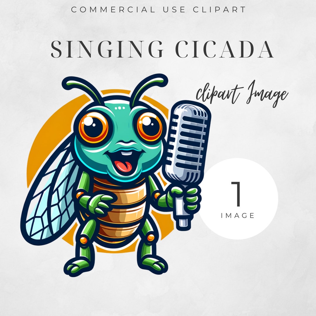 Singing Cicada Clipart, SINGLE IMAGE, Digital Download, Commercial Use ...