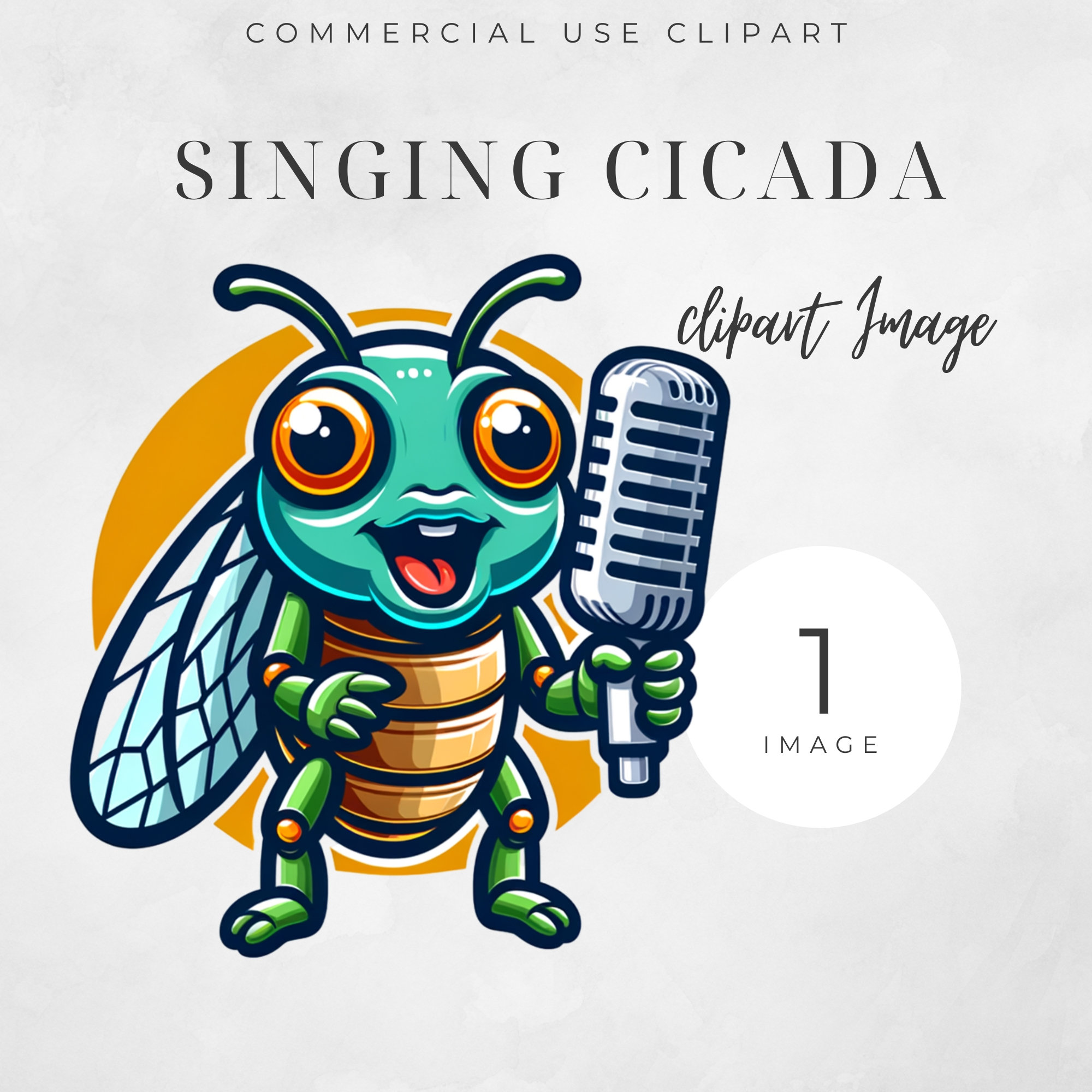 Singing Cicada Clipart, SINGLE IMAGE, Digital Download, Commercial Use ...