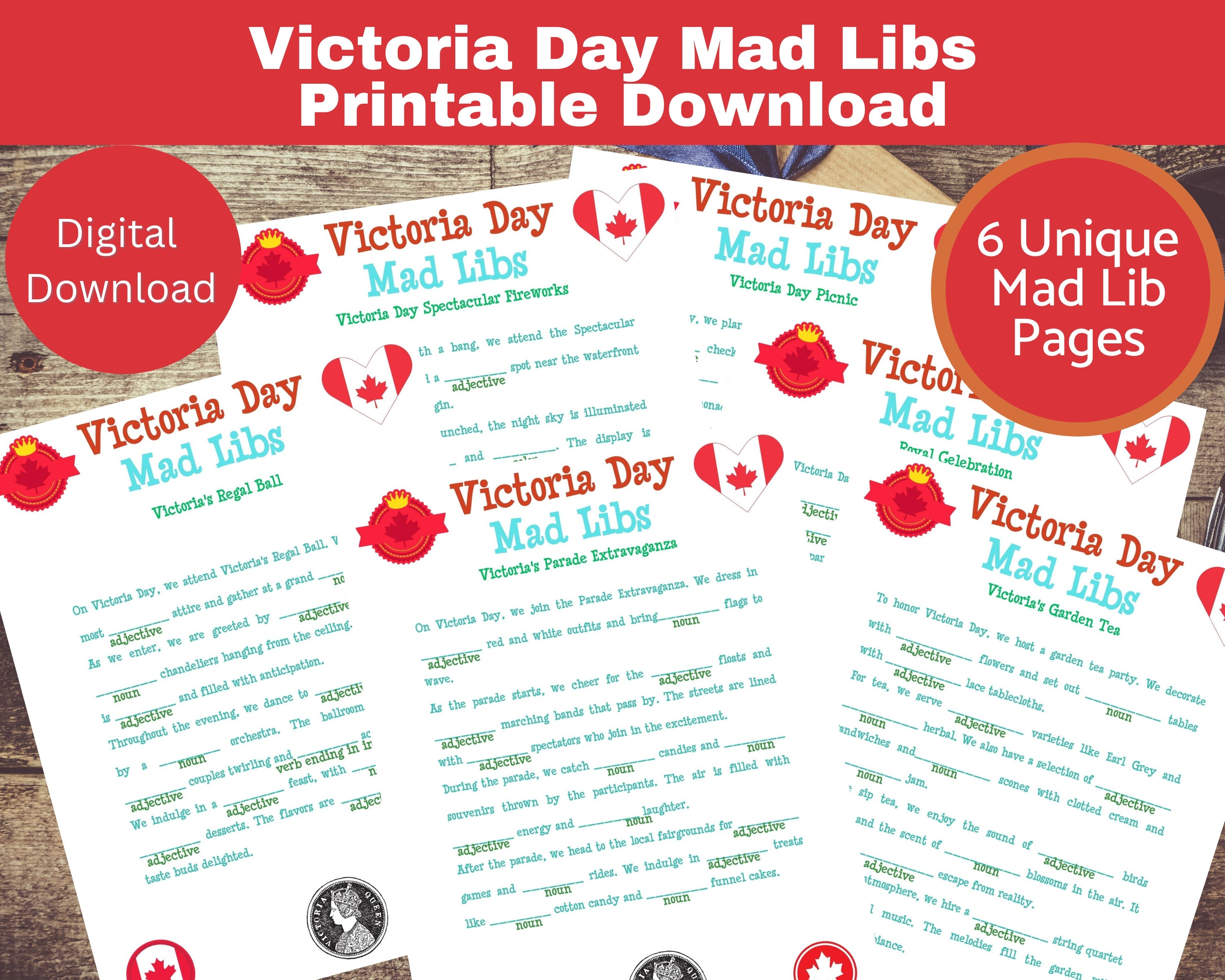 Victoria Day Mad Libs Printable, Victoria Day Party Games, Printable ...