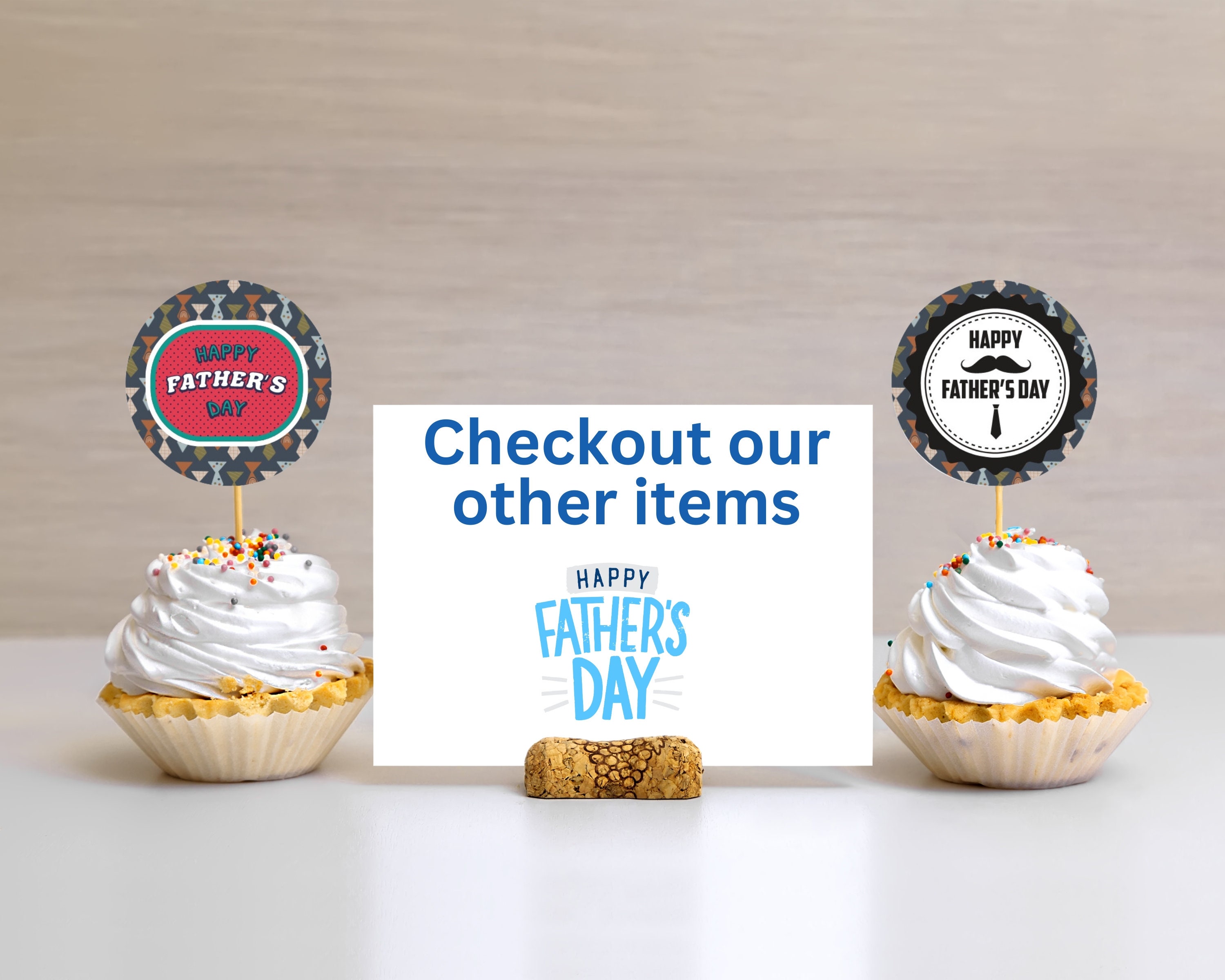 Fathers Day Cupcake Topper Printable Download, 12 Designs, 2 Inch Each ...