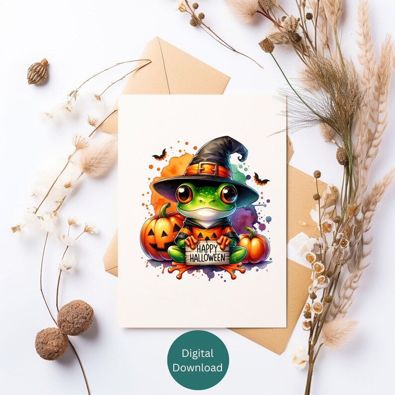 Happy Halloween Frog Clipart, SINGLE IMAGE, Digital Download ...