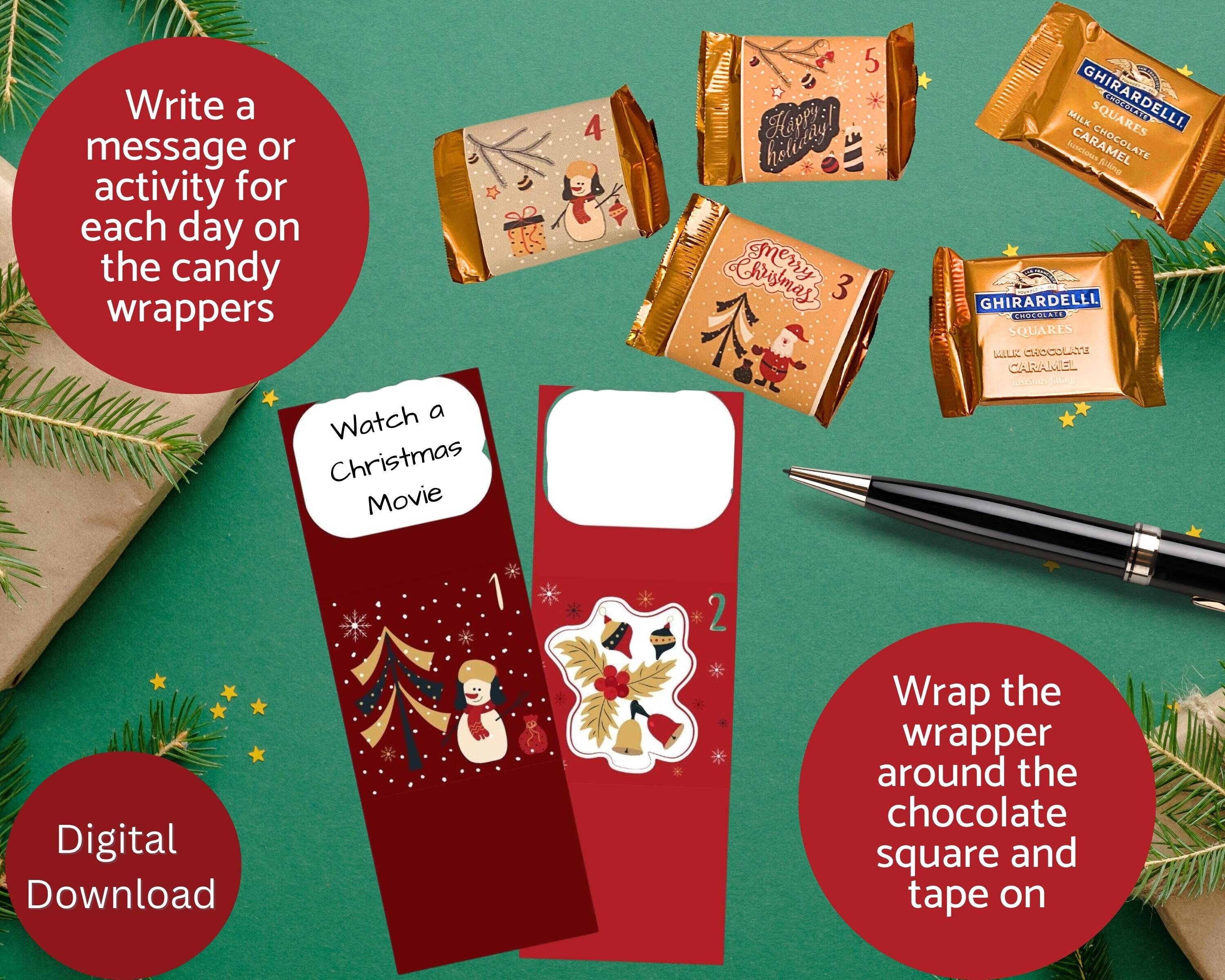 Advent Calendar Kit Printable, DIY Advent Calendar, Advent, Chocolate ...