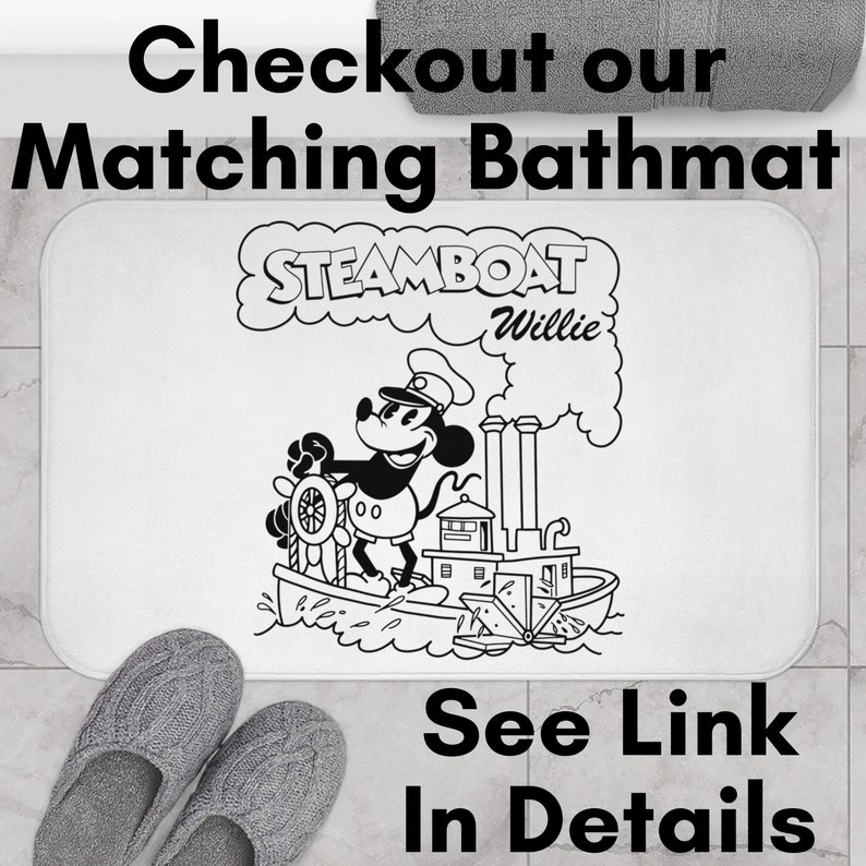 Steamboat Willie Shower Curtain, 71" X 74" Polyester Curtain, Bathroom ...