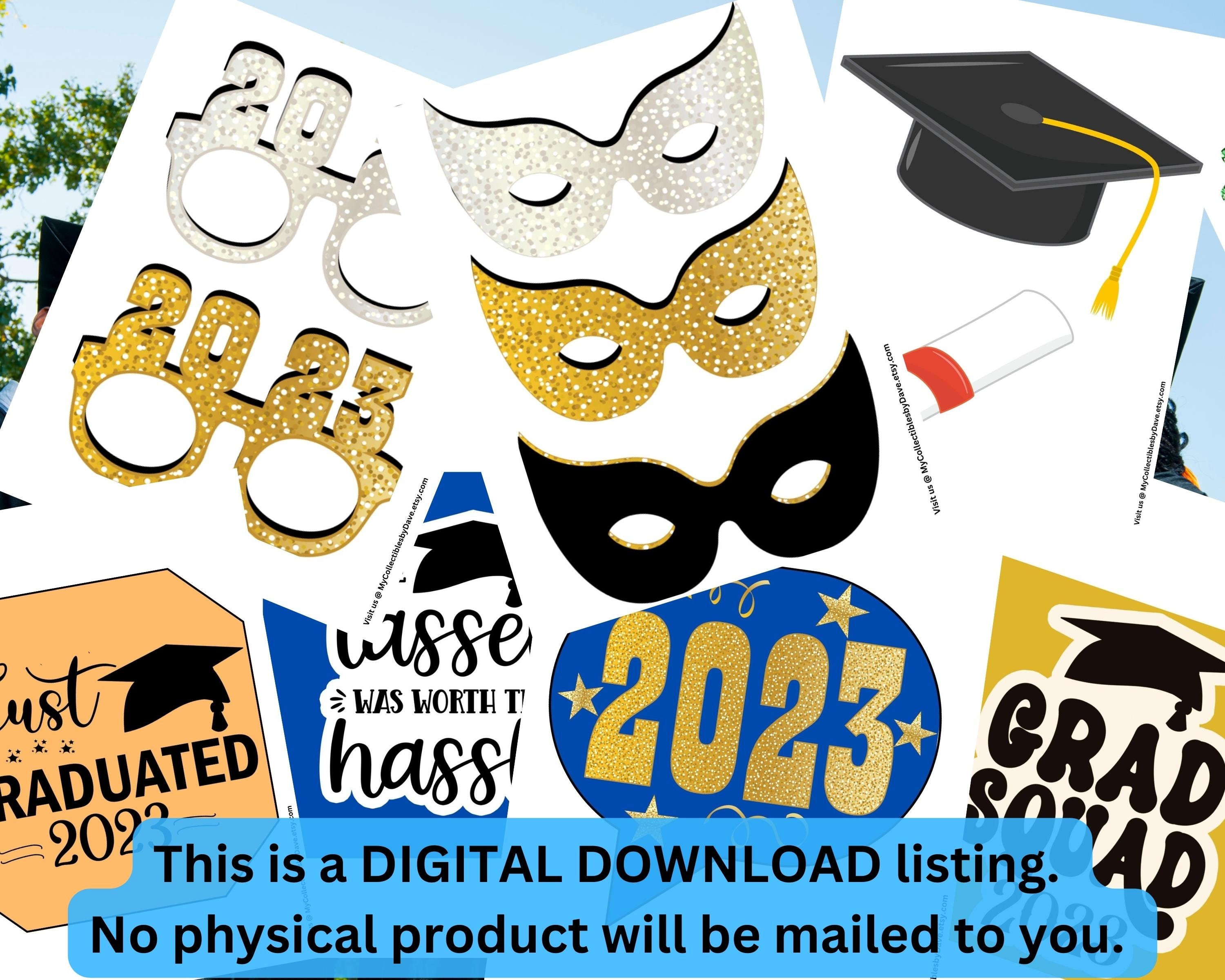 Graduation Photo Booth Props Printable Download DIY Props - Etsy