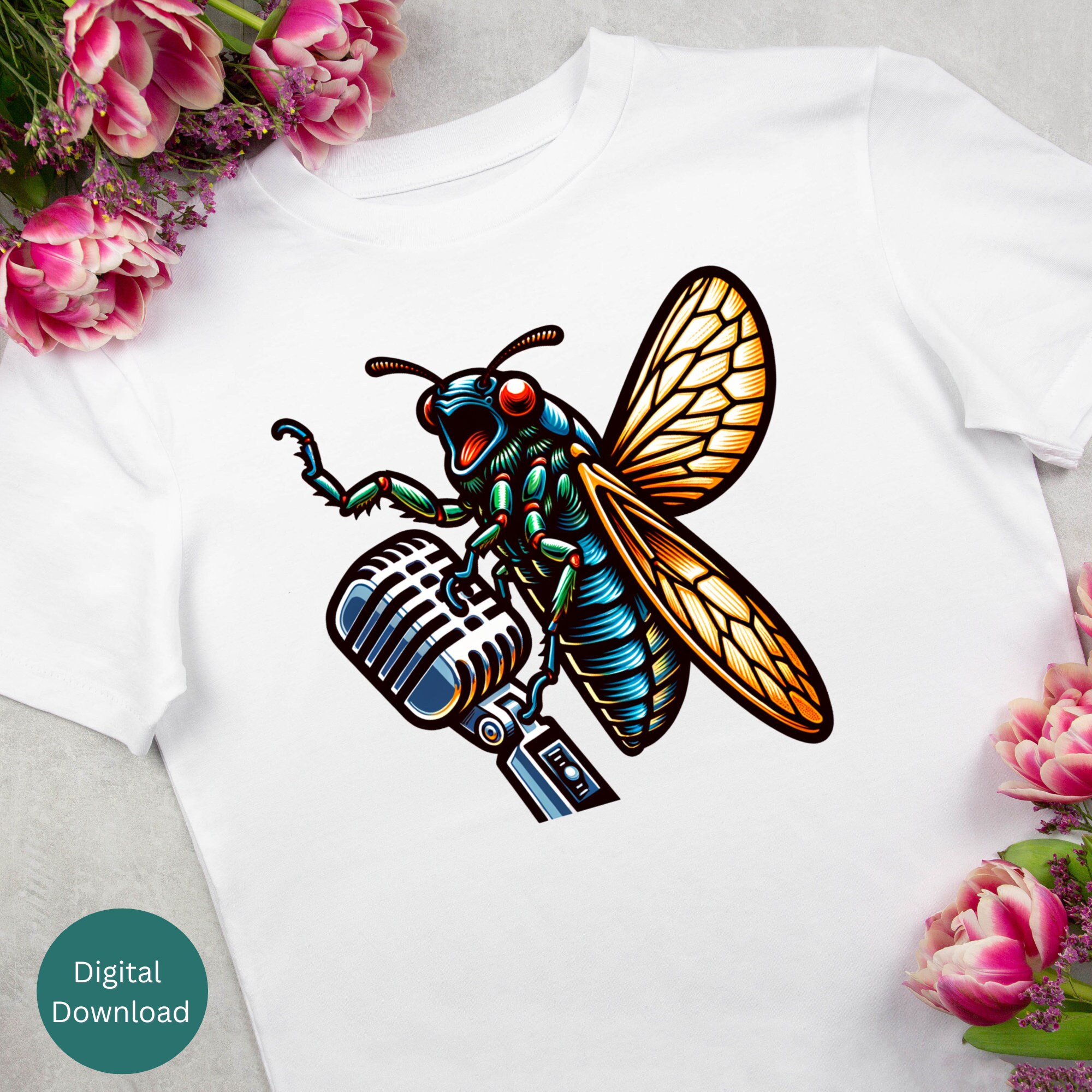 Singing Cicada Clipart, SINGLE IMAGE, Digital Download, Commercial Use ...