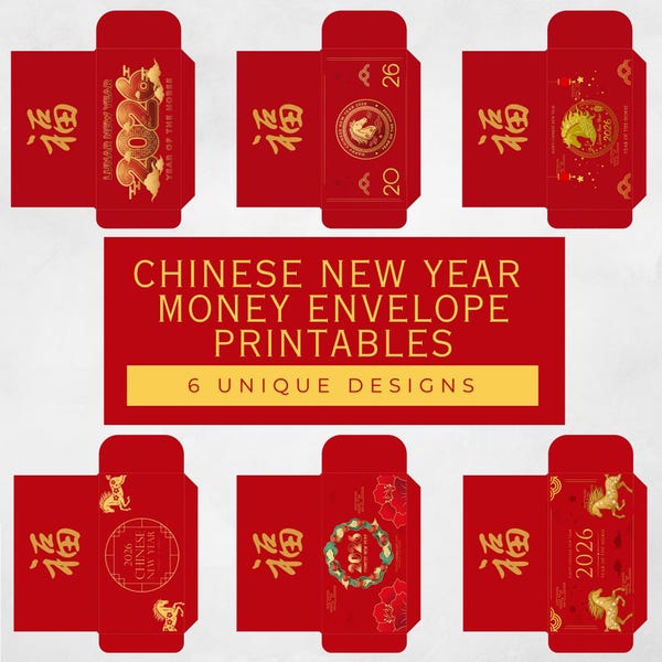 Red Envelopes Year Horse - Etsy