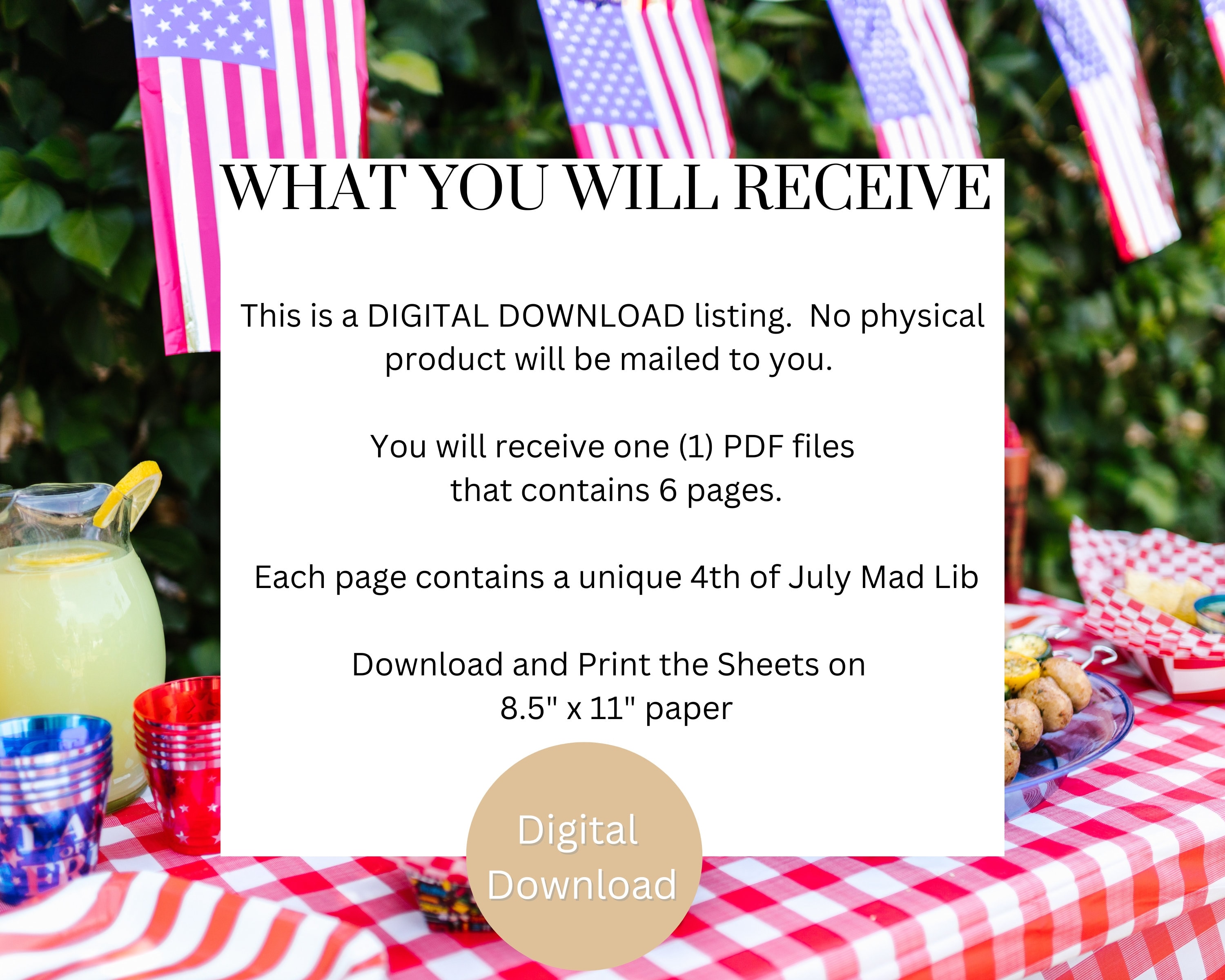 4th of July Mad Libs Printable, 4th of July Party Games, Printable ...