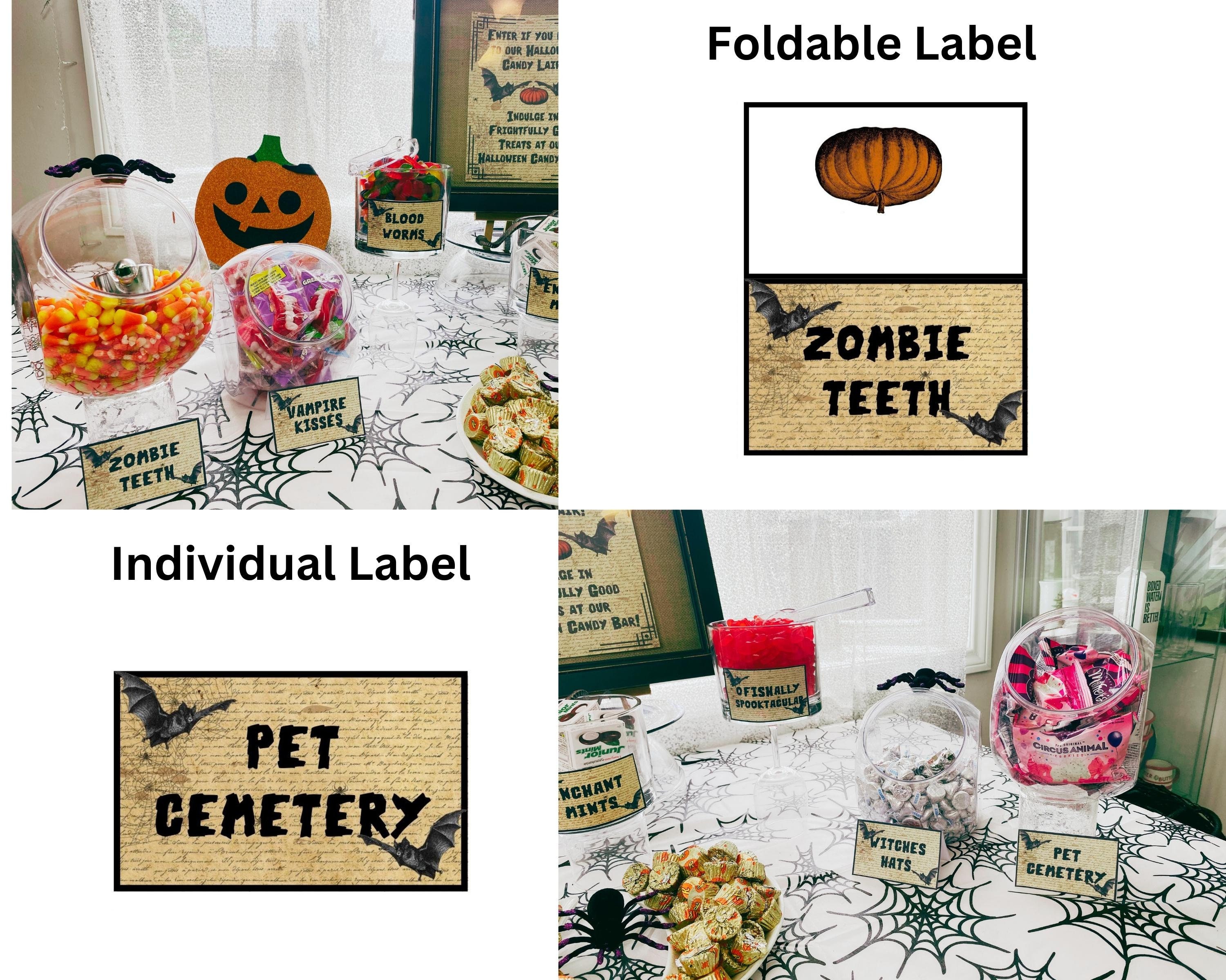 Halloween Candy Buffet Sign and Labels Printable, Halloween Candy Bar ...