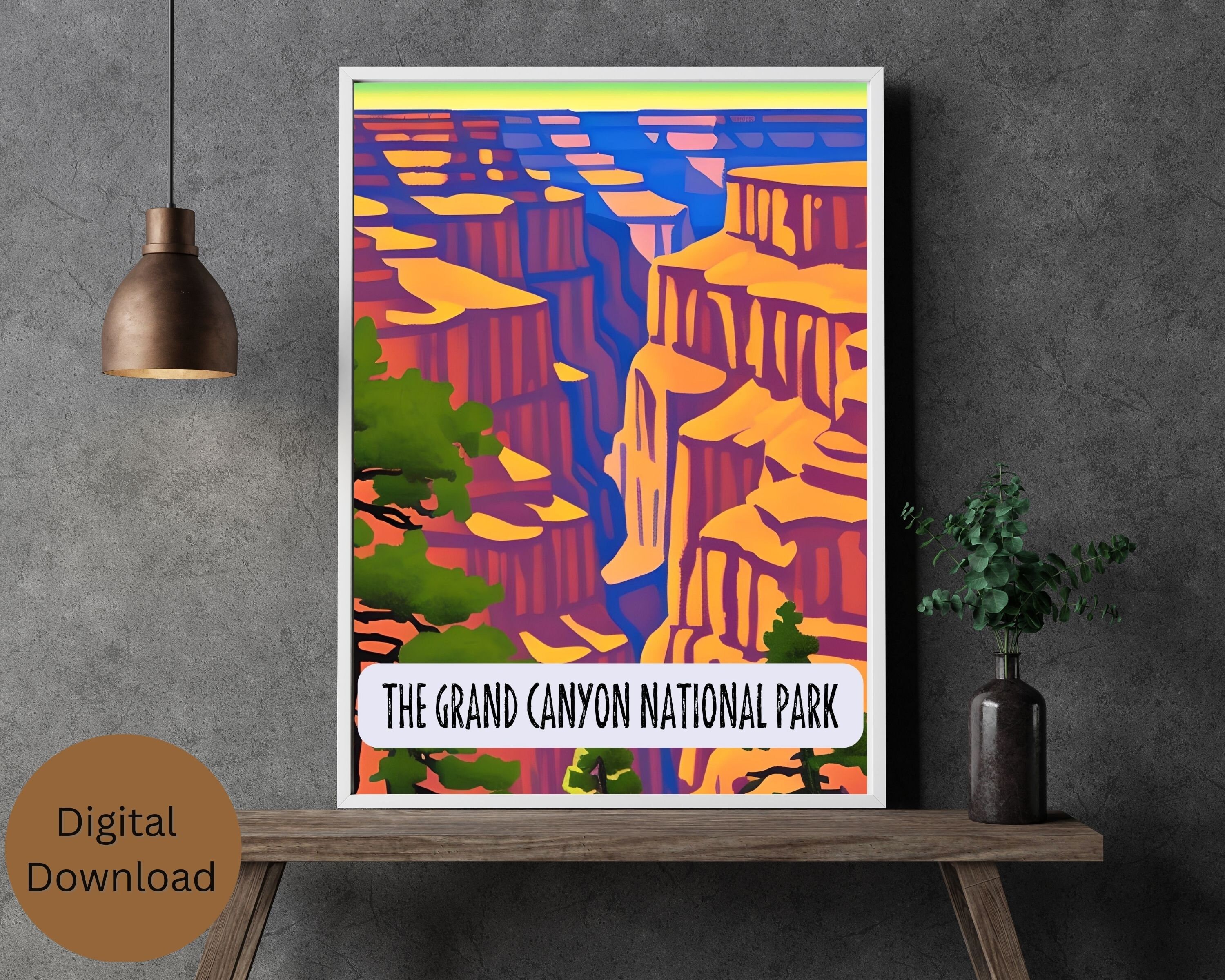 The Grand Canyon Printable Wall Art, National Park Art, Travel Poster ...