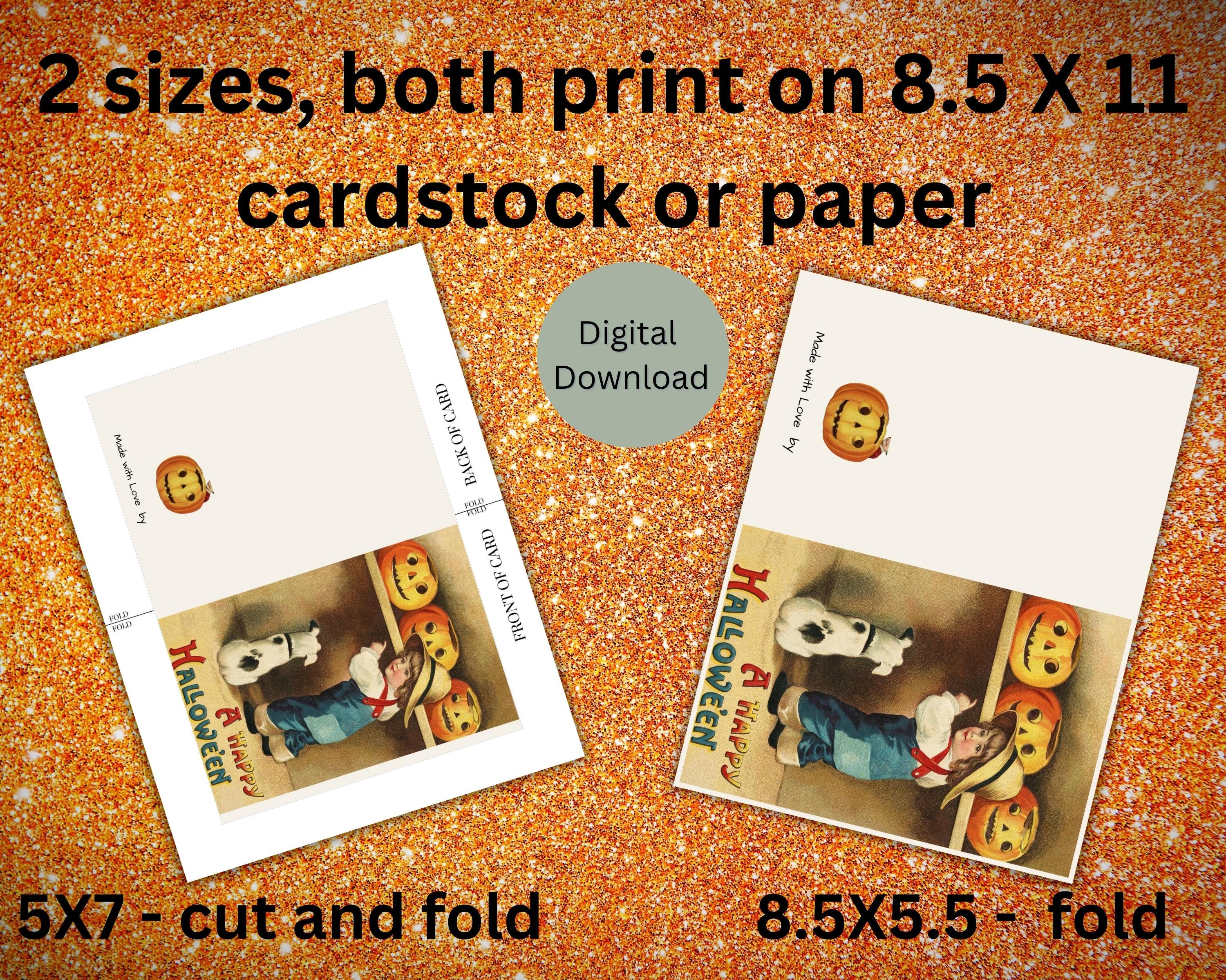 Halloween Card Printable Instant Download 5x7 and 8.5x5.5 - Etsy