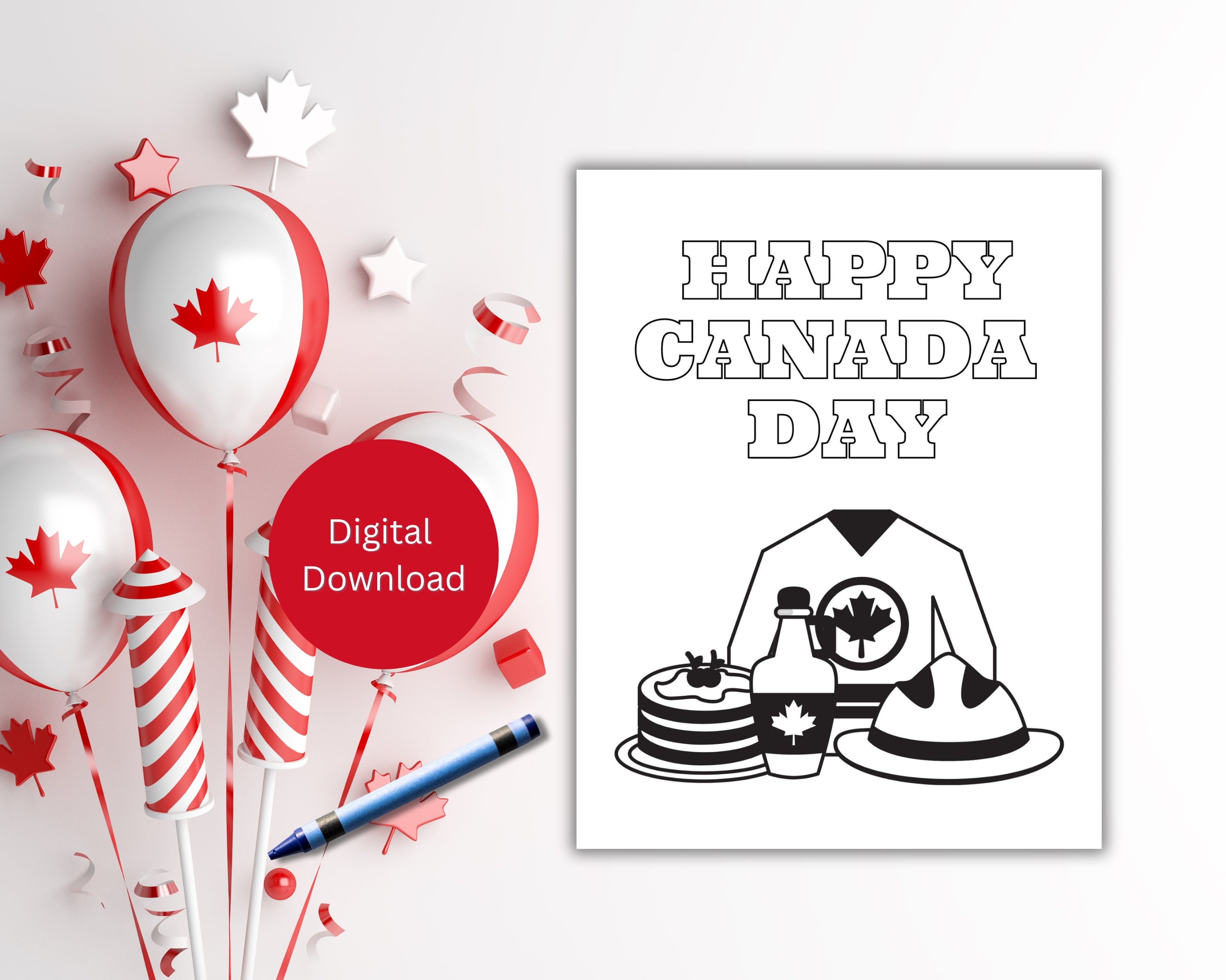 Canada Day Coloring Pages Printable Download set of 20 Patriotic Kids ...