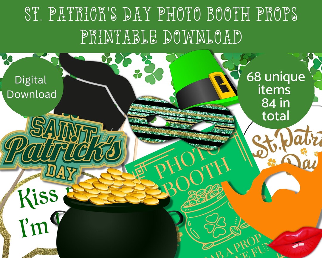 St Patricks Day Party Photo Booth Props Printable Download, DIY Props ...