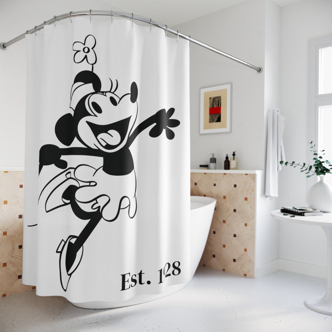 Minnie Mouse 1928 Shower Curtain,71 X 74 Polyester Curtain, Bathroom ...